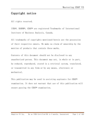 Mastering CBAP v3 Sample Chapter | PDF