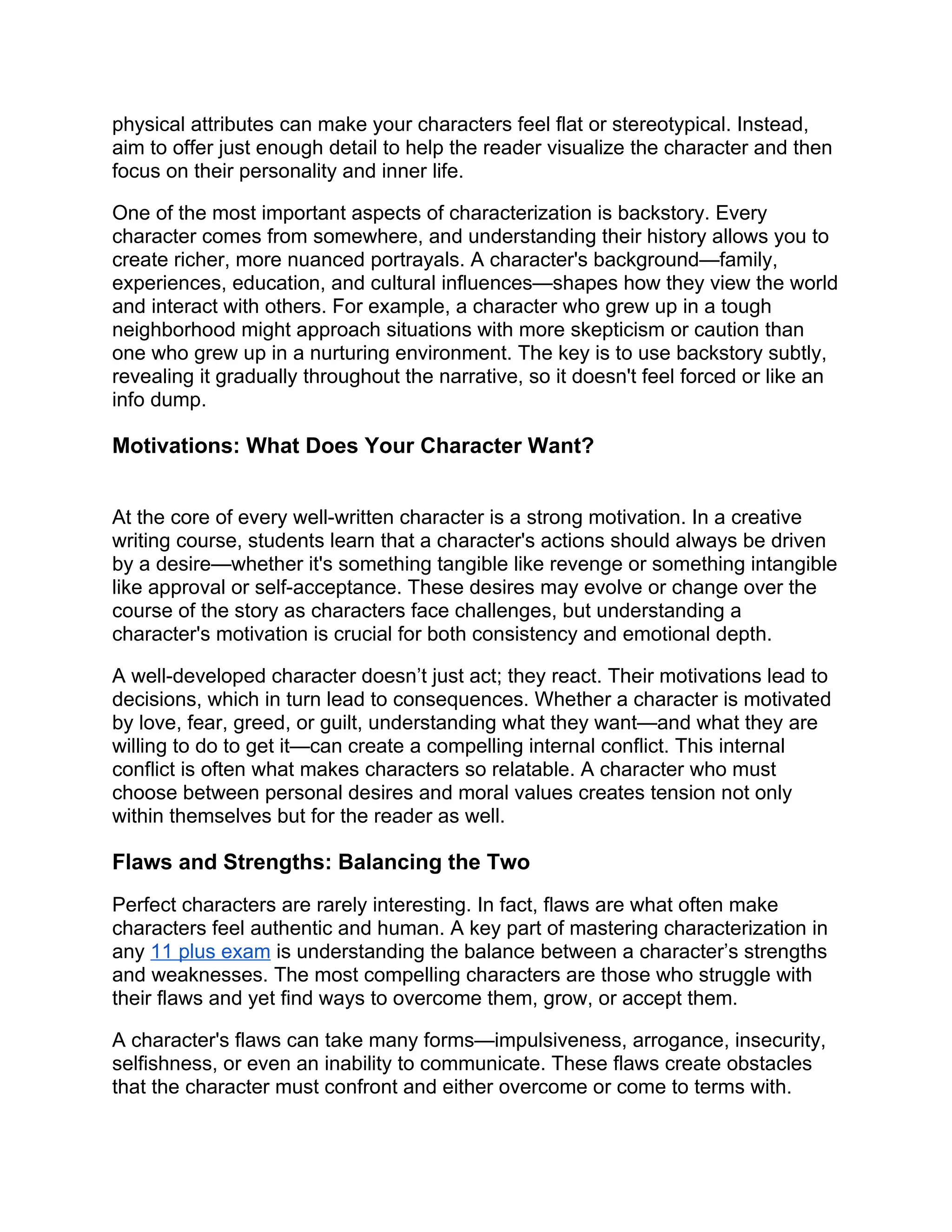 Mastering Character Development in Creative Writing | PDF