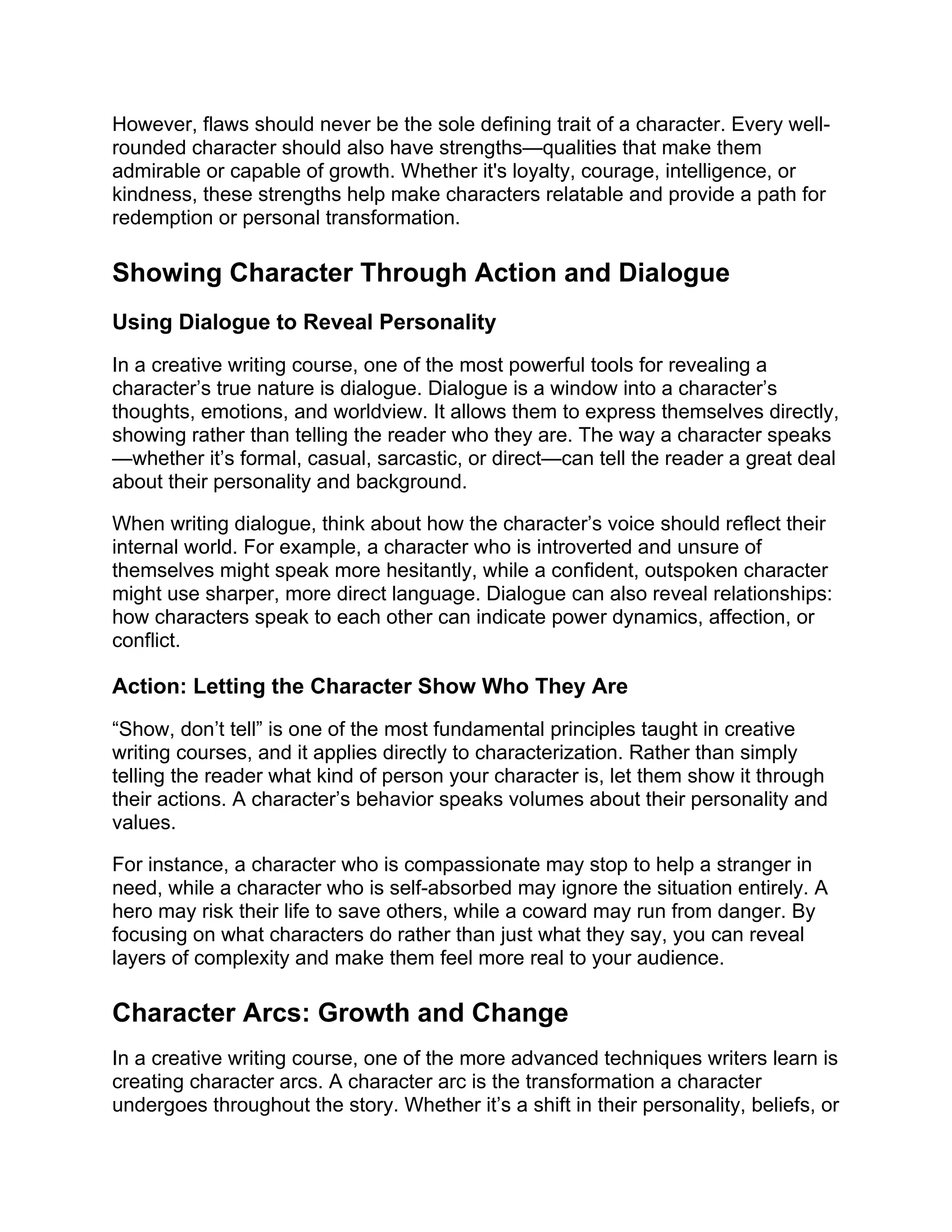 Mastering Character Development in Creative Writing | PDF