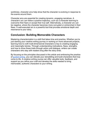 Mastering Character Development in Creative Writing | PDF