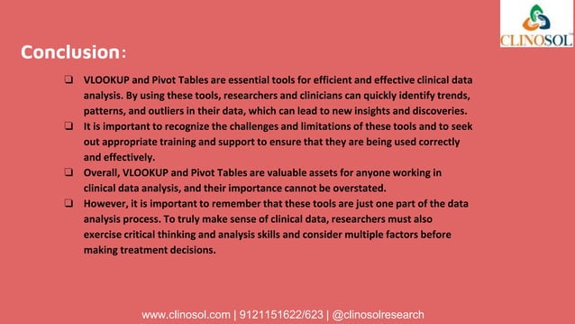 Mastering Clinical Data Analysis with VLOOKUP and Pivot Tables.pptx | Computing | Technology ...