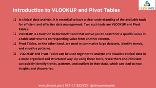 Mastering Clinical Data Analysis with VLOOKUP and Pivot Tables.pptx