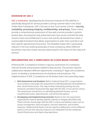 MASTERING CLOUD SECURITY WITH SOC 2 CERTIFICATION: SECURING DATA AND ENSURING COMPLIANCE | PDF