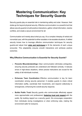 Mastering Communication-Key Techniques for Security Guards.pdf