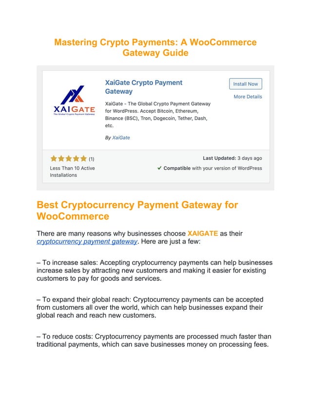Mastering Crypto Payments_ A WooCommerce Gateway Guide | DOCX | Web Development | Internet