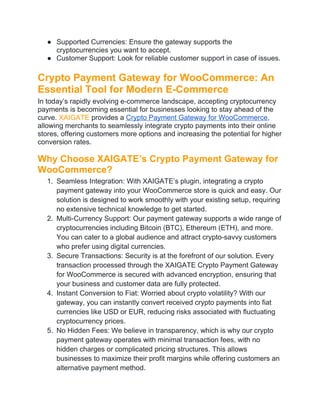 Mastering Crypto Payments_ A WooCommerce Gateway Guide | DOCX | Web Development | Internet
