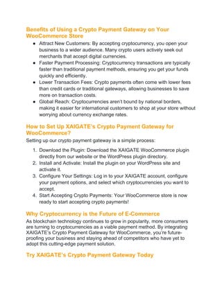 Mastering Crypto Payments_ A WooCommerce Gateway Guide | DOCX | Web Development | Internet