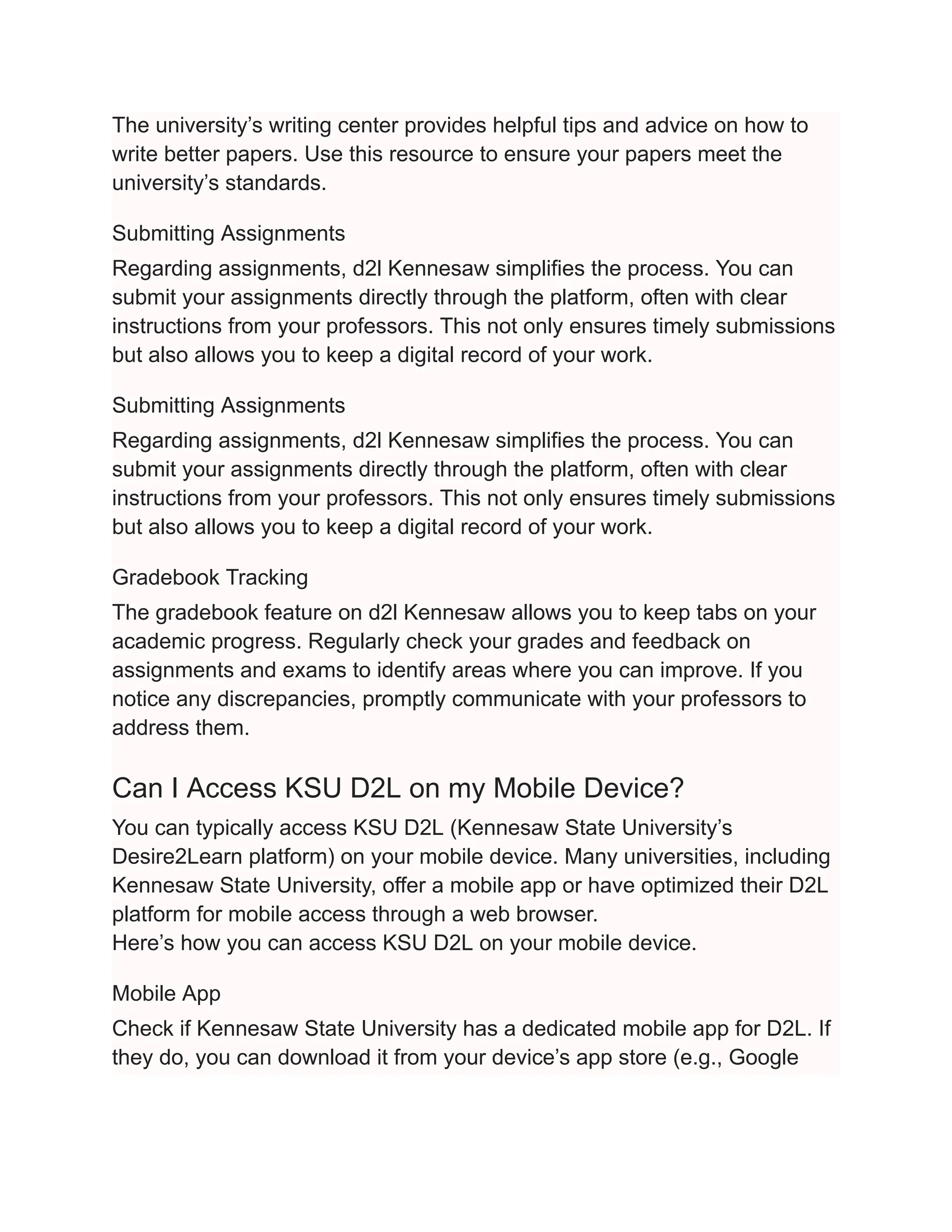 Mastering D2L Kennesaw | PDF