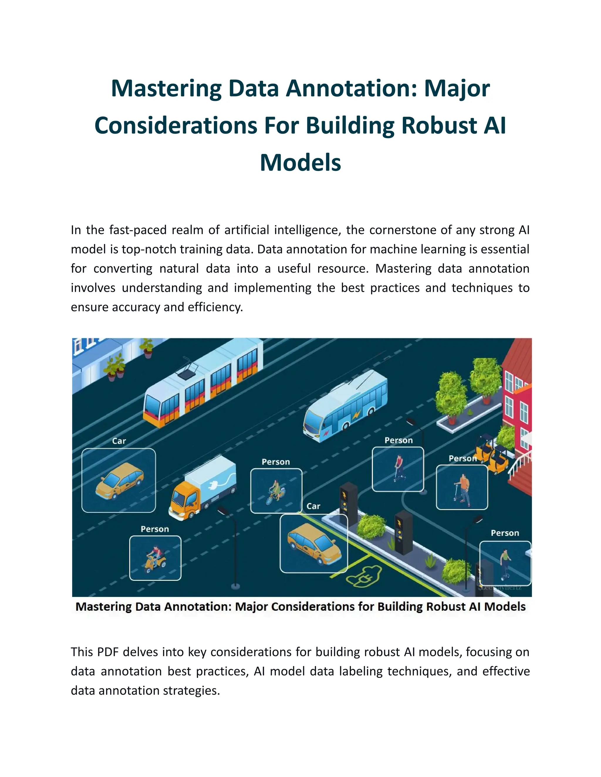 Mastering Data Annotation: Major Considerations for Building Robust AI Models | PDF