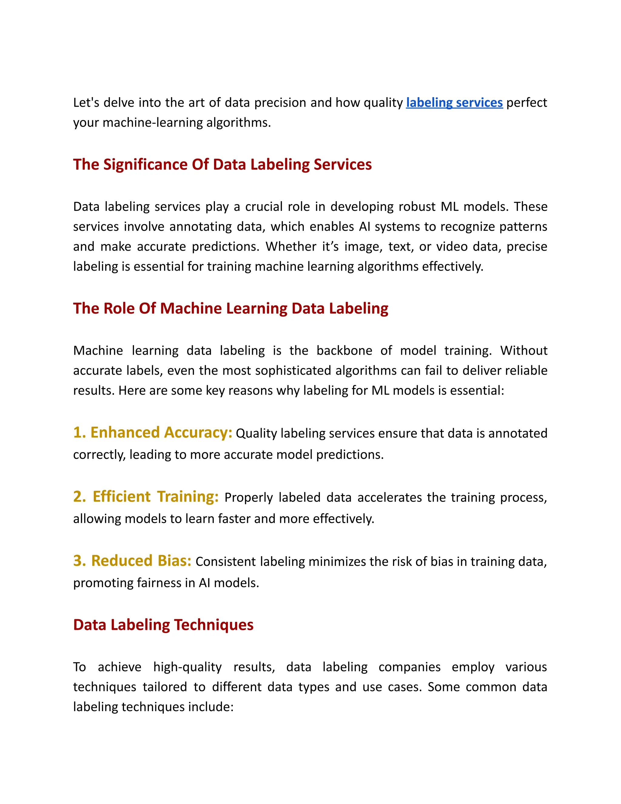 Mastering Data Precision: How Labeling Services Refine Machine Learning ... Mastering Data Precision: How Labeling Services Refine Machine Learning ...