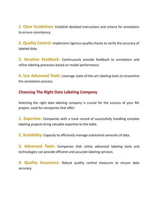 Mastering Data Precision: How Labeling Services Refine Machine Learning Algorithms | PDF