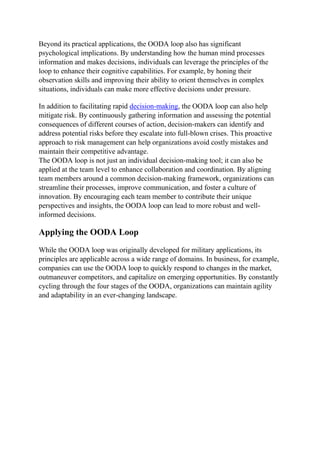 Mastering Decision-Making with the OODA Loop: A Comprehensive Guide | CIO Women Magazine | PDF