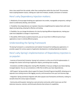 Mastering Dependency Injection with Spring Framework | PDF