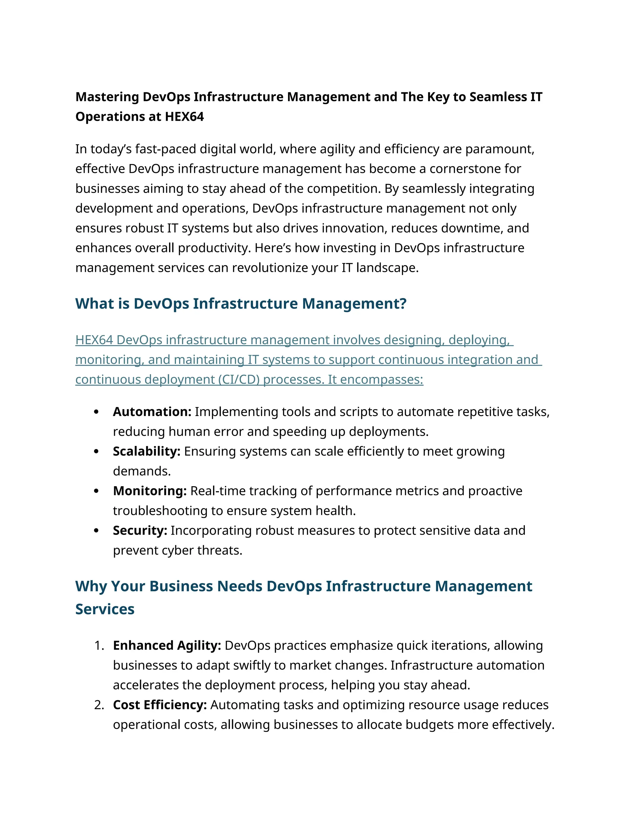 Mastering Devops Infrastructure Management And The Key To Seamless It Operations At Hex64docx