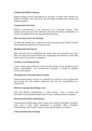 Crisis Mastery: Effective Emergency Response Strategies | PDF