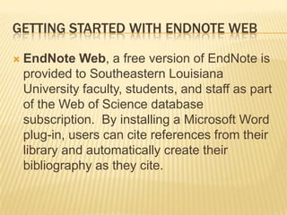 Mastering endnote web | PPT