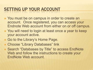 Mastering endnote web | PPT