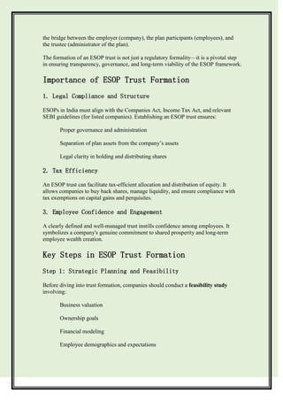 Mastering ESOP Trust Formation for Sustainable Employee Ownership Success | PDF