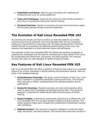 Mastering Ethical Hacking with Kali Linux Revealed PEN 103.docx