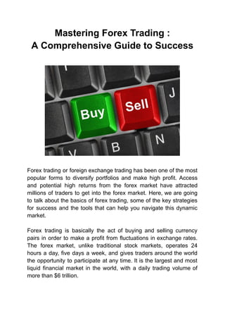 Mastering Forex Trading : A Comprehensive Guide to Success | PDF