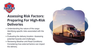 Mastering High-Risk Deliveries: Essential Tips For Truck Drivers | PDF