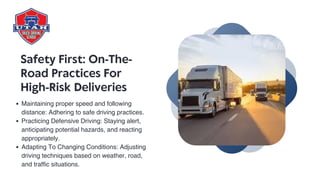 Mastering High-Risk Deliveries: Essential Tips For Truck Drivers | PDF
