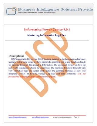 Mastering informatica log files | PDF