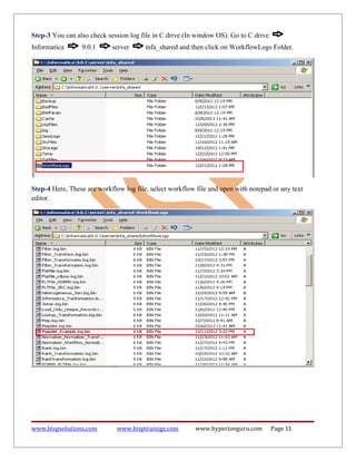 Mastering informatica log files | PDF