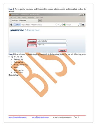 Mastering informatica log files | PDF