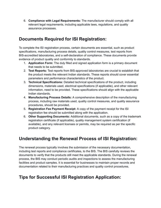 Mastering ISI Registration for Quality Products and Regulatory ...