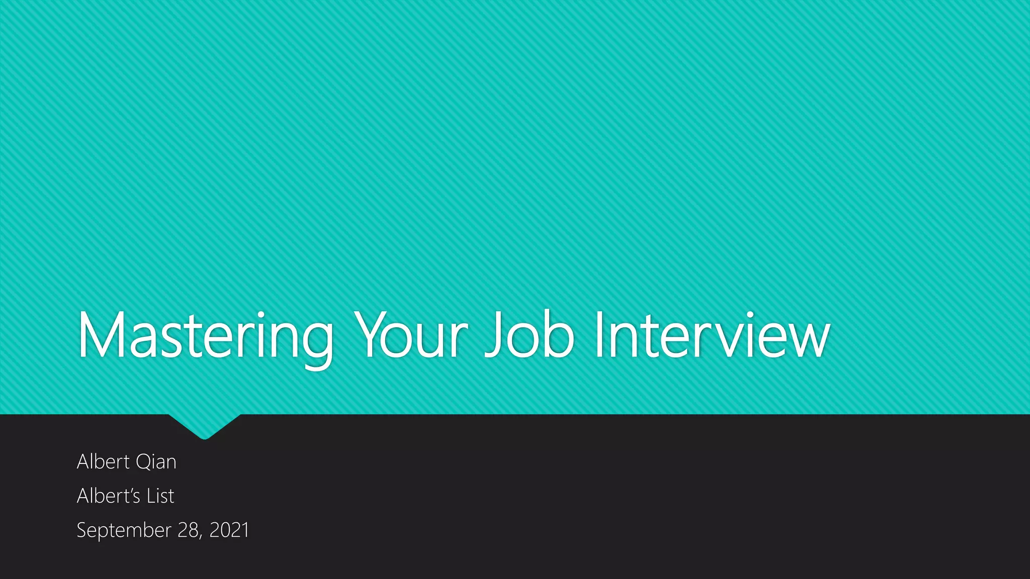 Mastering the Job Interview | PPTX