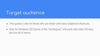 Mastering keyboard | PPTX | Operating Systems | Computer Software and Applications