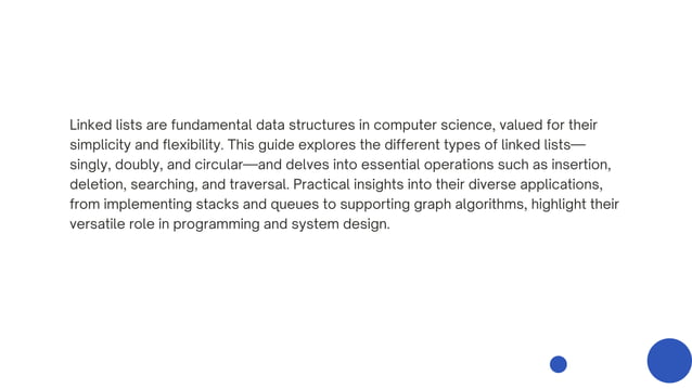 Mastering Linked Lists: Types, Operations, and Use Cases with Hiike | PDF