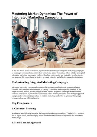 Integrated Marketing Campaigns: Benefits, Best Practices, and ...