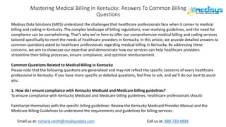 Mastering Medical Billing In Kentucky Answers To Common Billing ...