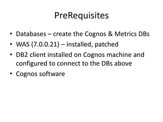 Mastering metrics and coping with cognos | PPT