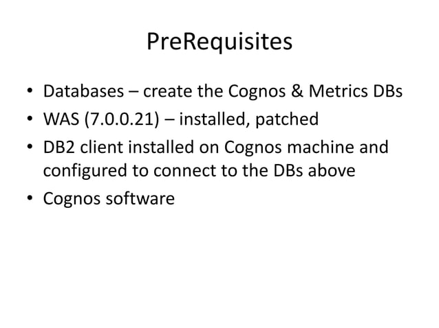 Mastering metrics and coping with cognos | PPT