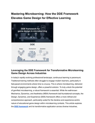 Mastering Microlearning_ How the DDE Framework Elevates Game Design for ...