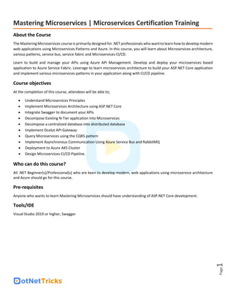 Mastering microservices - Dot Net Tricks | PDF