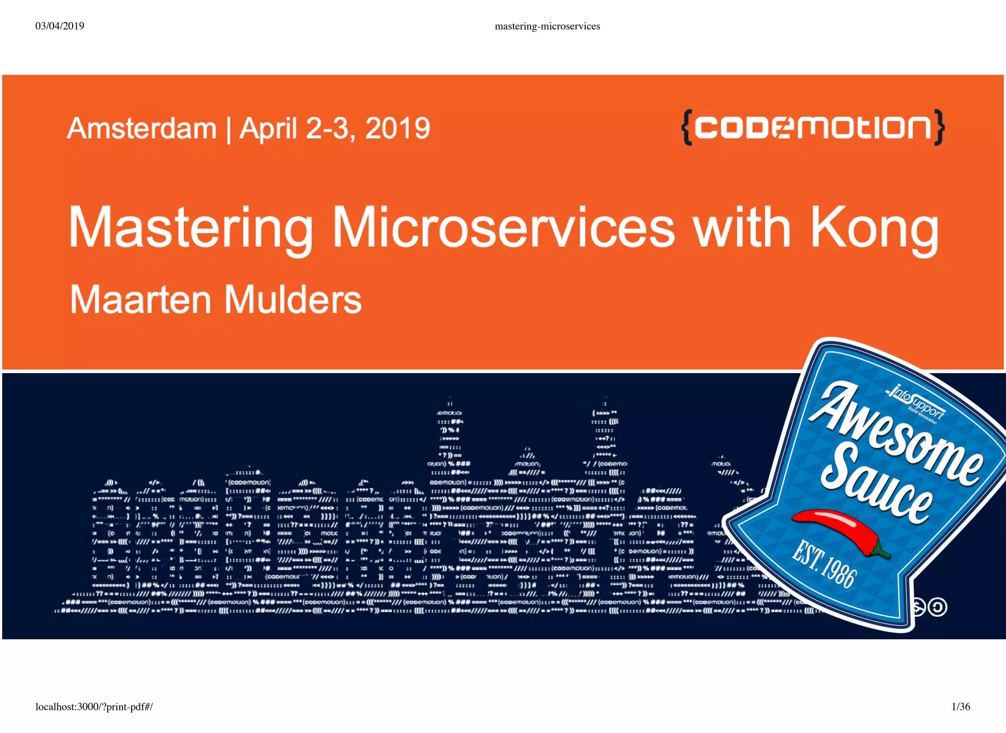 Maarten Mulders - Mastering Microservices with Kong - Codemotion Amsterdam 2019 | PPT