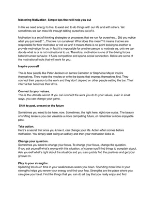 Mastering motivation | PDF