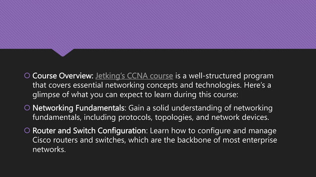 Mastering Networking Fundamentals with Jetking’s CCNA Course | PPTX | Computer Networking ...