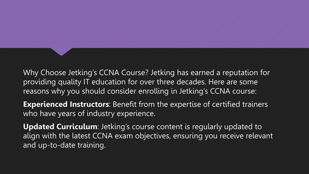 Mastering Networking Fundamentals With Jetkings Ccna Course Pptx Computer Networking