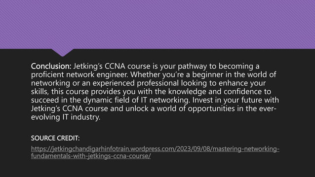 Mastering Networking Fundamentals With Jetkings Ccna Course Pptx Computer Networking