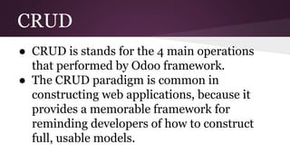 odoo 11.0 development (CRUD) | PPT