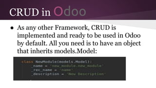 odoo 11.0 development (CRUD) | PPTX