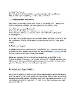 Mastering Odoo 16 A Comprehensive Guide | PDF