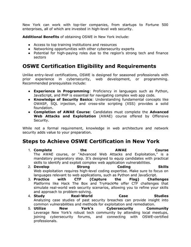 Mastering OSWE Certification in New York.docx