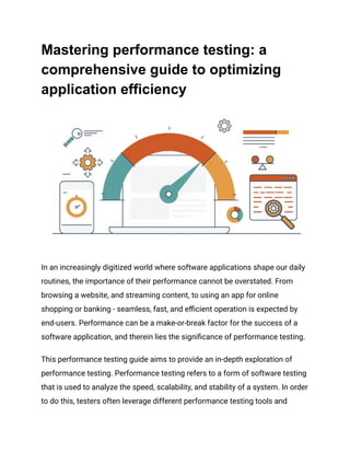 Mastering performance testing_ a comprehensive guide to optimizing ...