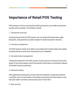 POS Testing in Retail: What to Test and Why It Matters | PDF